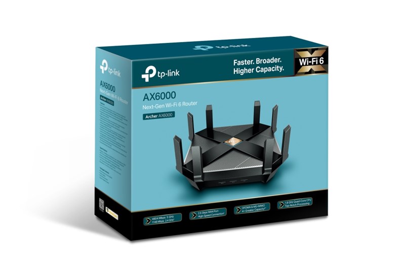 Tp-Link Archer AX6000 6000 Mbps Wi-Fi 6 Router Dual-Band Speed: 1148 ...